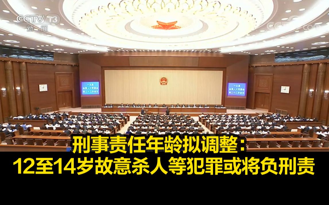 刑事责任年龄拟调整:12至14岁故意杀人等犯罪或将负刑责