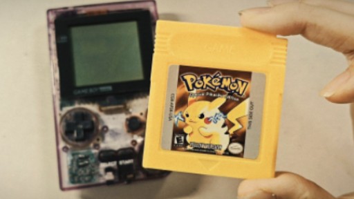 任天堂GBP 宝可梦黄 卡带游戏机掌机试玩,复刻版卡带游玩GameBoy
