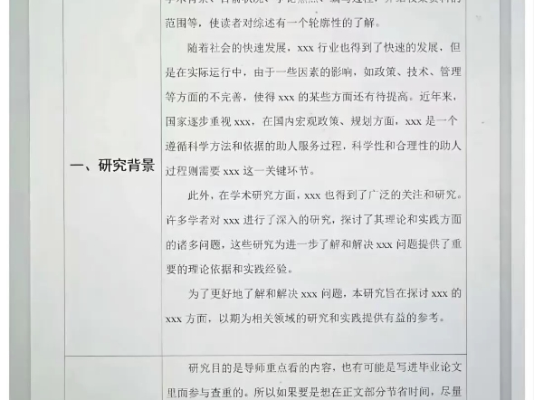 论文初稿万能开题模板