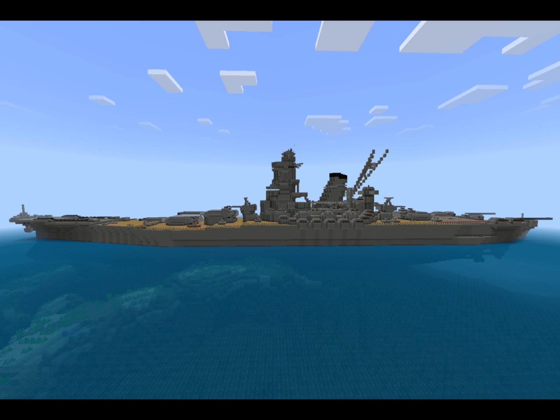 花了一周时间手搓的大和号_我的世界