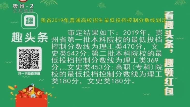 贵州省2019年普通高校招生最低投档控制分数线划定!