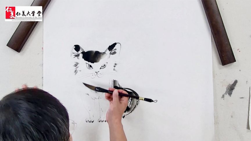 教你水墨猫咪的画法,画出猫咪的慵懒和萌态,赶快学起来