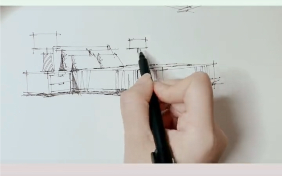 室内设计手绘-家具床体组合线稿