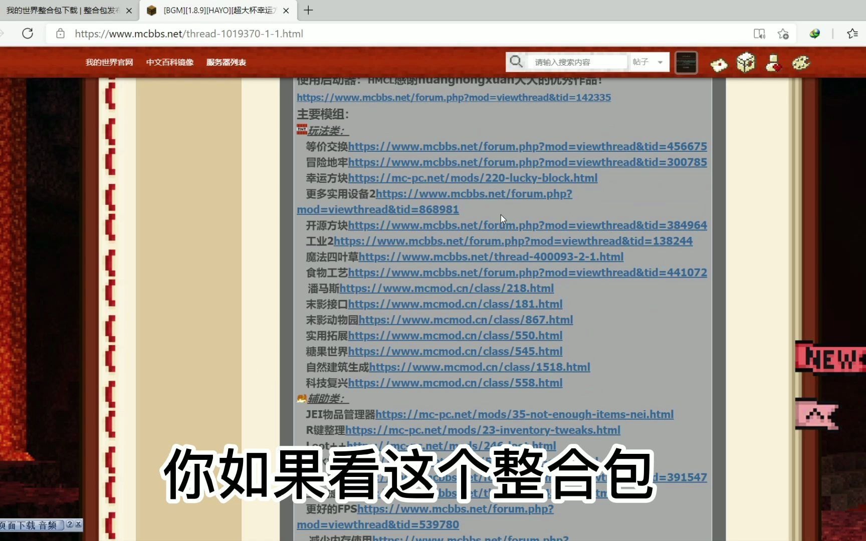 从零教你玩我的世界【如何下载整合包】