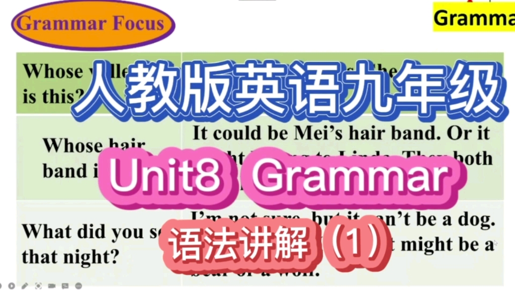人教版英语九年级Unit8 Grammar:情态动词表猜测用法讲解(1)