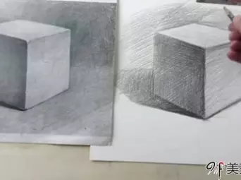 素描入门:素描几何体正方体的画法步骤介绍!素描入门基础教程