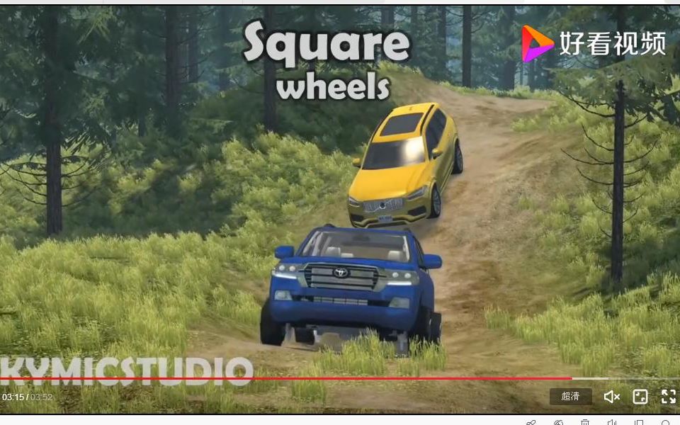 【BeamNG】方形轮子VS圆形轮子。搞笑测试玩法