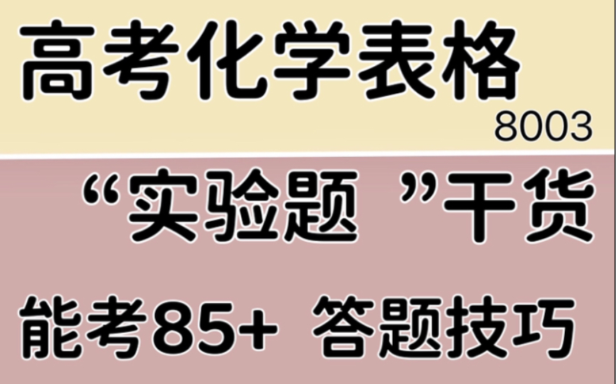 考前抱佛脚!高考实验题选择题满分系列 表格探究真题技巧总结