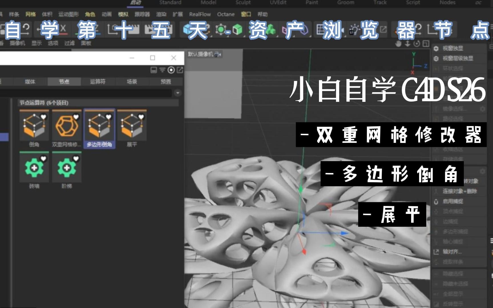 小白自学C4D S26第十五天:有趣的资产浏览器节点工具