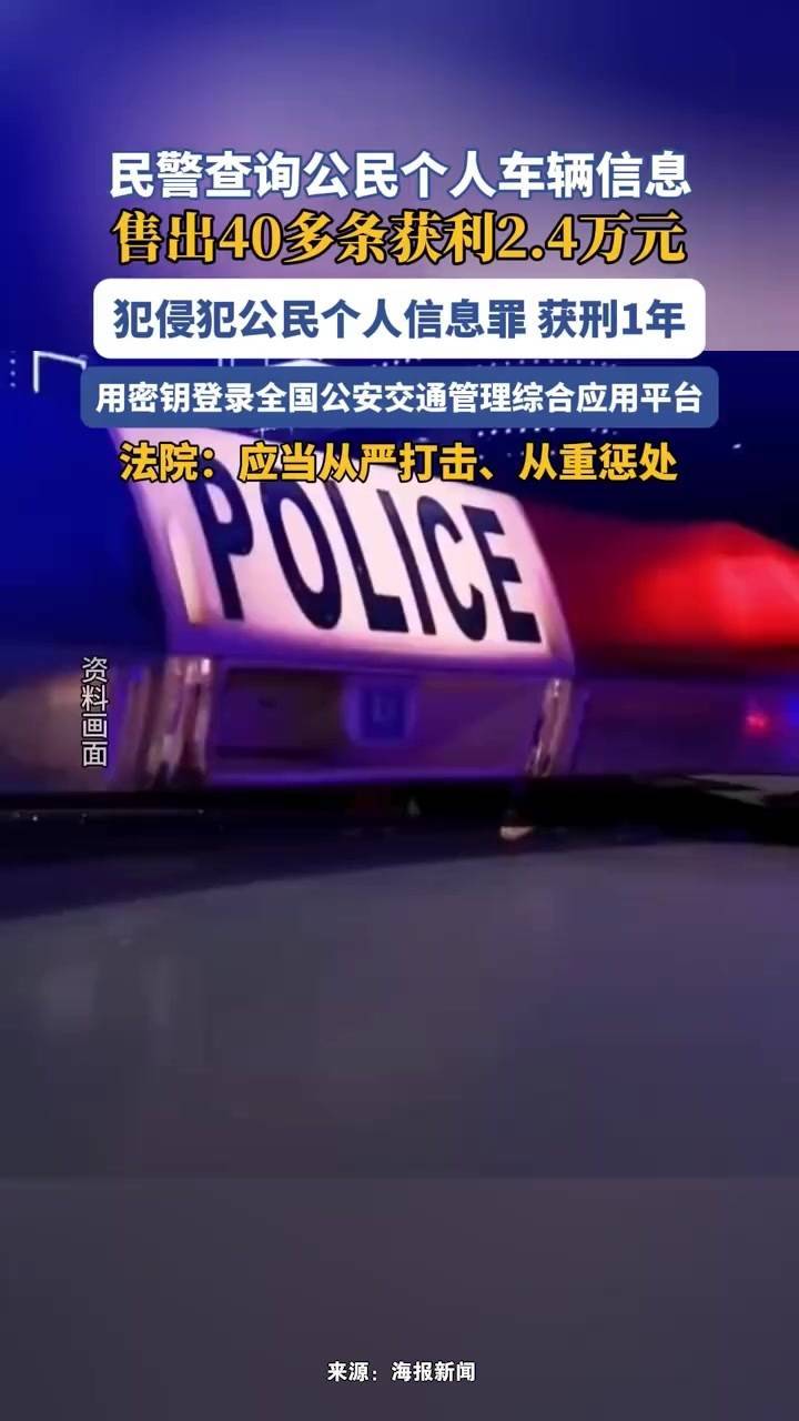 民警查询公民个人车辆信息,售出获利被判刑