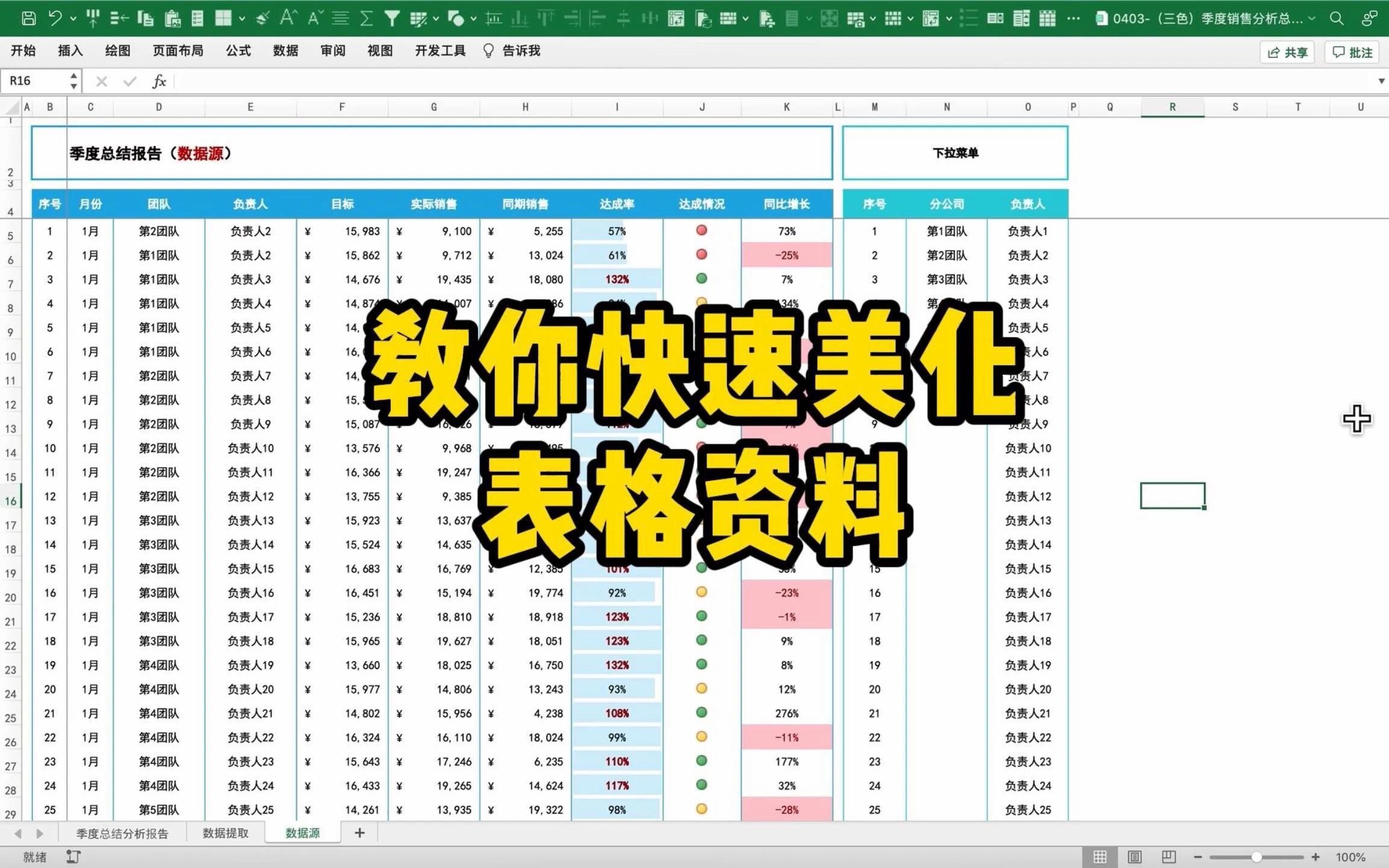 【Excel技巧】教你快速美化Excel表格资料