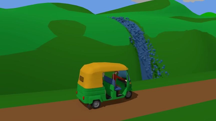 亲子早教益智动画,组装一辆绿色的三轮车运送客人去酒店