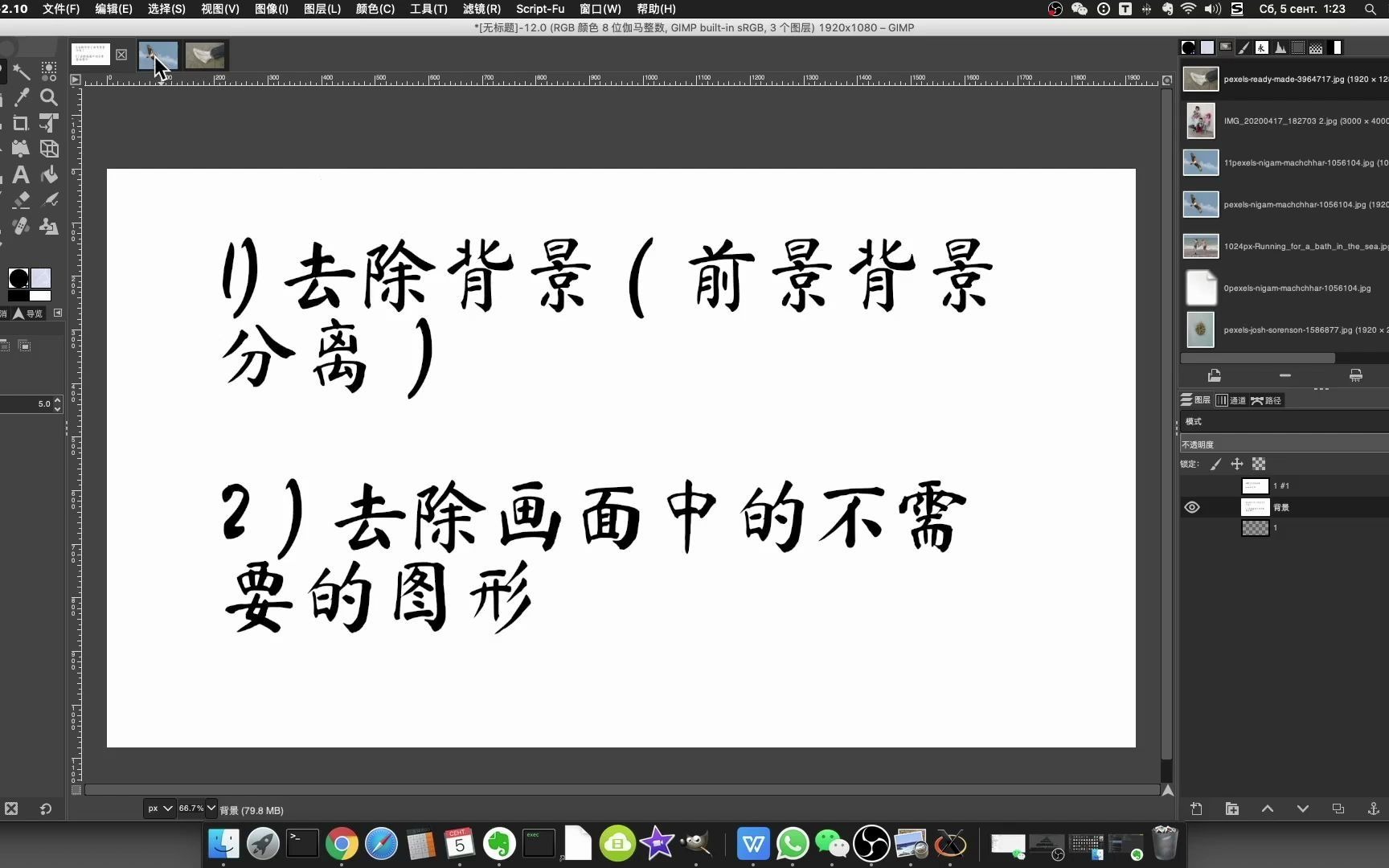 Gmic前景背景分离和去除图像中不需要的图形| Gimp插件