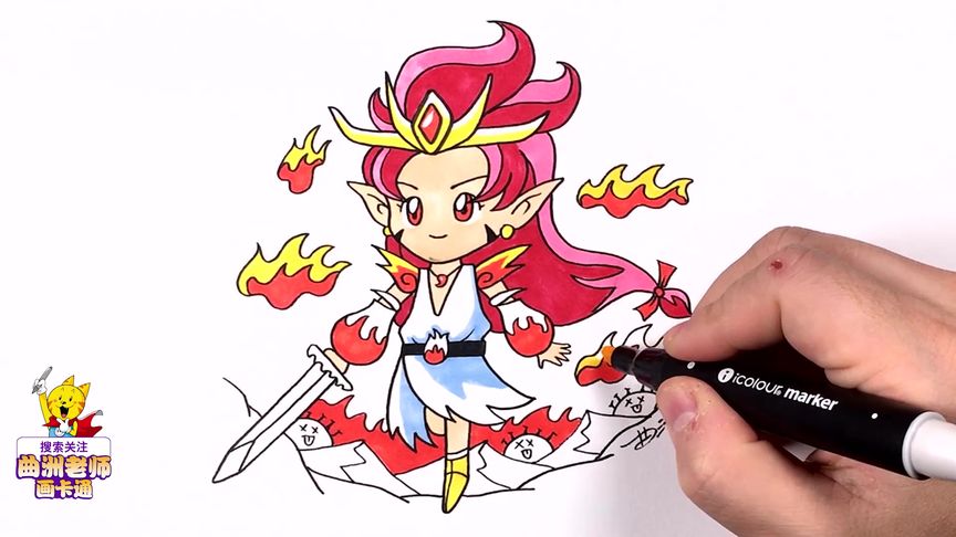 女火神降临,教你画出击败新冠病毒的漫画人物