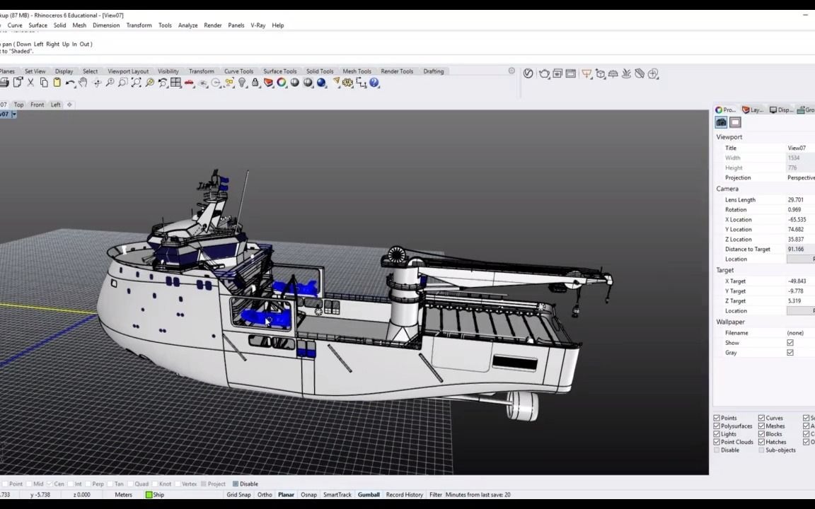 Rhino船舶项目硬表面建模设计大师级视频教程 人人素材RRCG