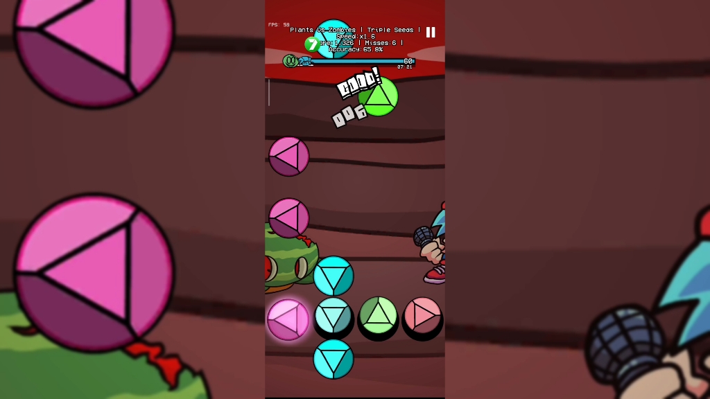 【游戏视频】来玩竖屏FNF新版模组u53rdy的PVZ植物大战僵尸_植物...