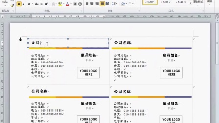 Word2010完全自学 11.5 实战演练——制作个人名片