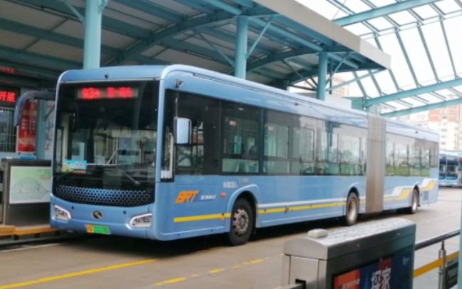 【厦门BRT】快速公交 XMQ6180AGBEVL 金龙纯电动铰接车行走音