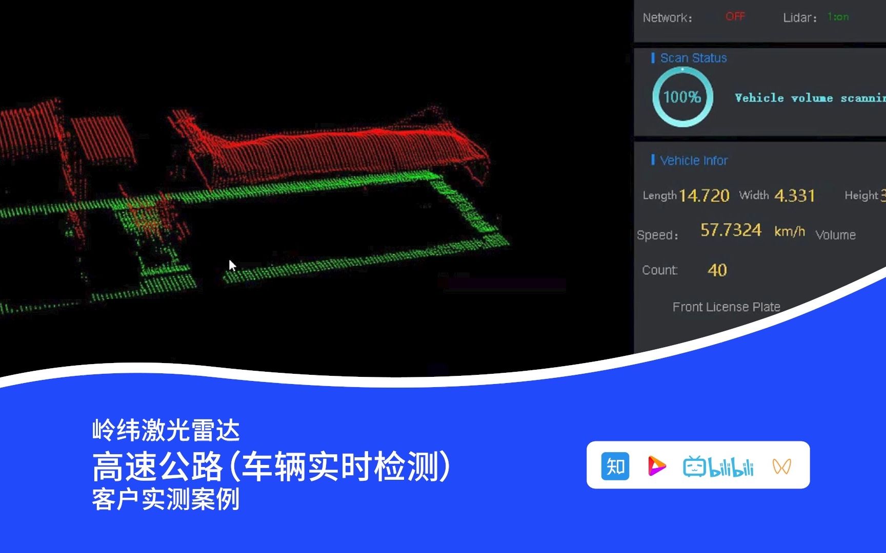 岭纬激光雷达高速公路(车辆实时检测)客户实测案例