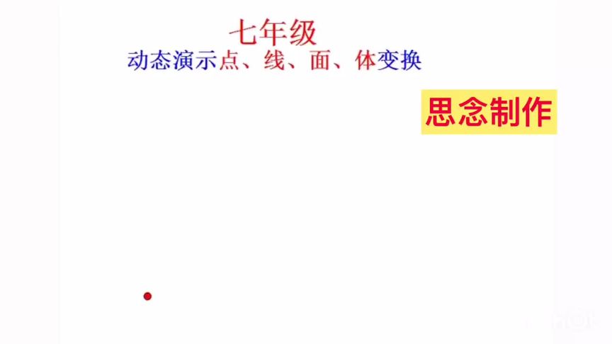 动态演示点动成线,线动成面,面动成题,陆续更新到九年级