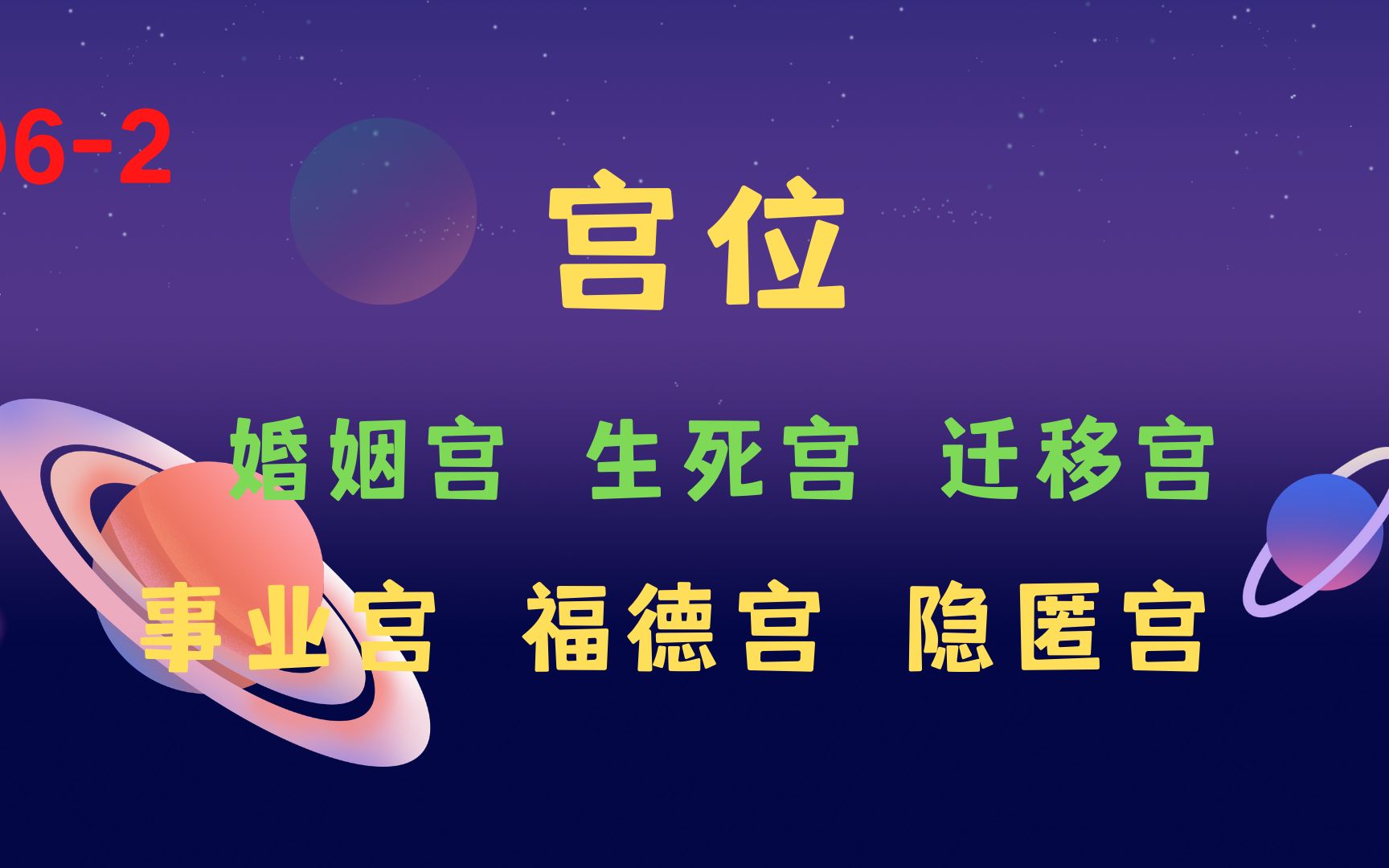 6-2 星盘后六个宫位的代表用途,婚姻宫、生死宫、迁移宫、事业宫、...