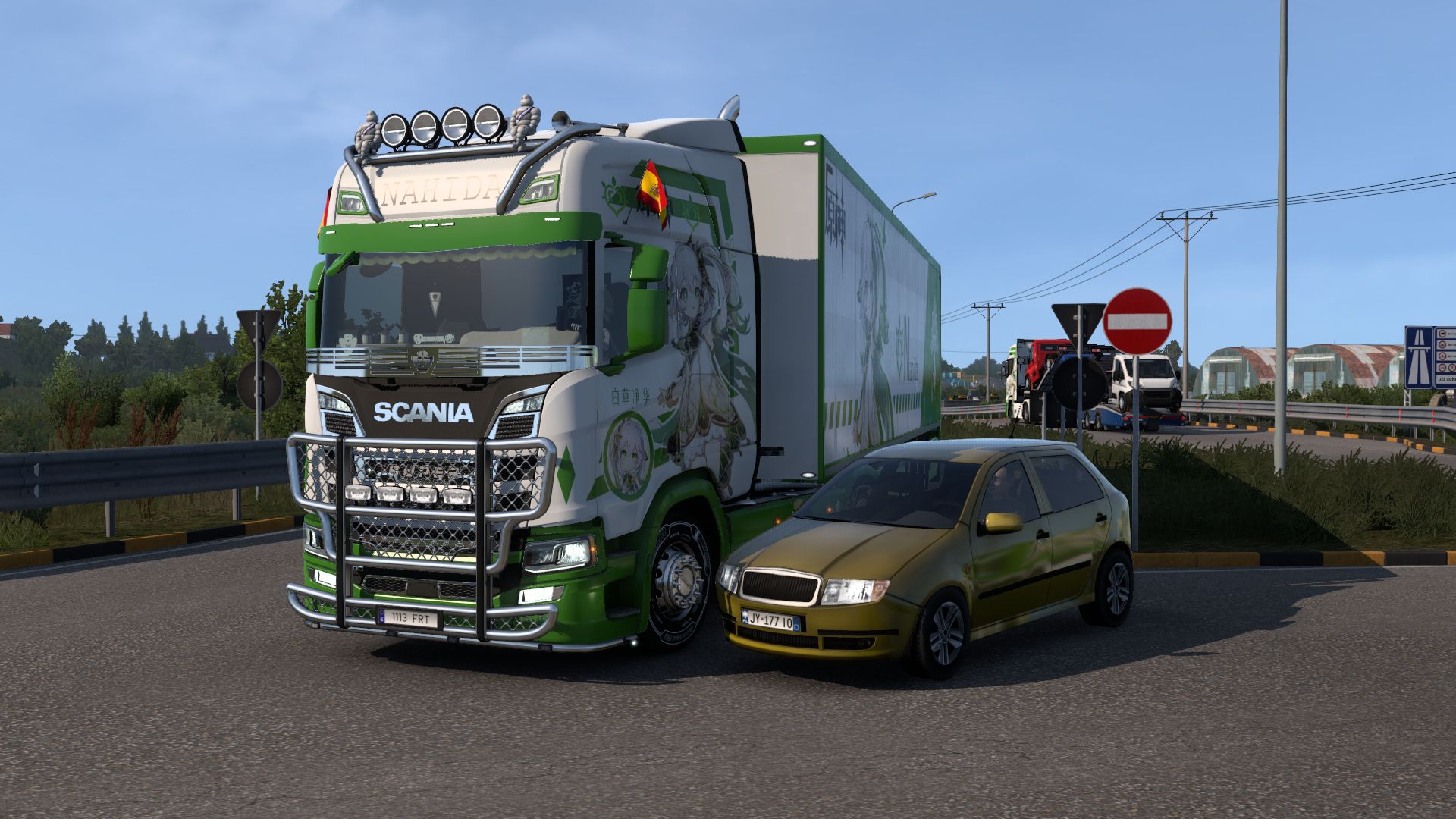 【欧卡2】真实经济 远离大车,没毛病!看不到盲区里的小车,撞车了!