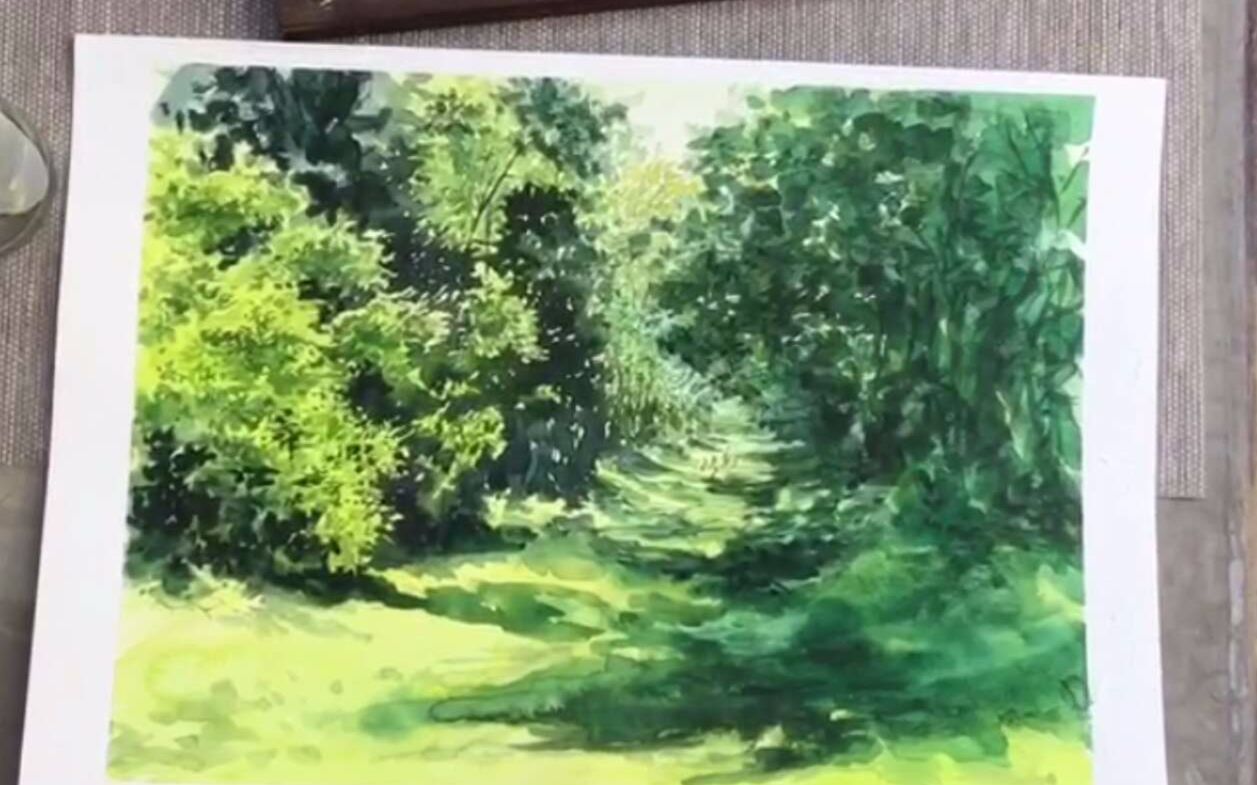 如何快速用水彩画出树林的感觉【水彩教程】