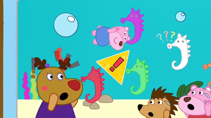 孩子们在水族馆里观察海洋生物! #安全教育#儿童动画#小熊贝拉