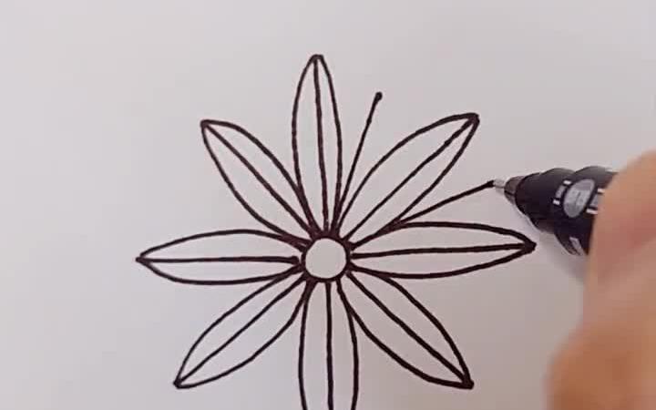 简笔画菊花三种画法超简单一看就会