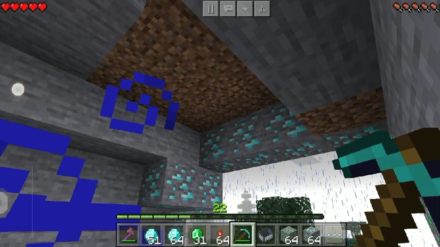 我的世界:我在矿洞里挖到了很多钻石和绿宝石,而且还获得经验