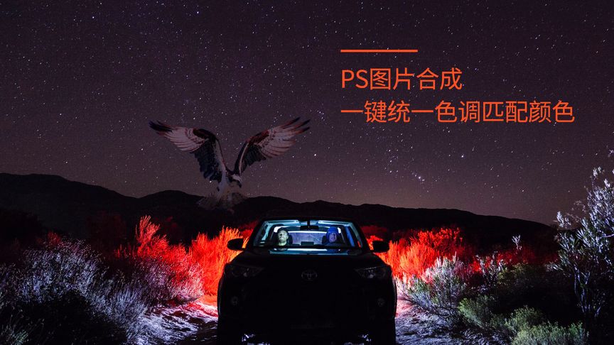 PS图片合成一键快速统一色调匹配颜色 Photoshop色调复制视频教程