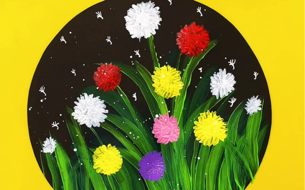 水粉画:简单又易学的水粉蒲公英…