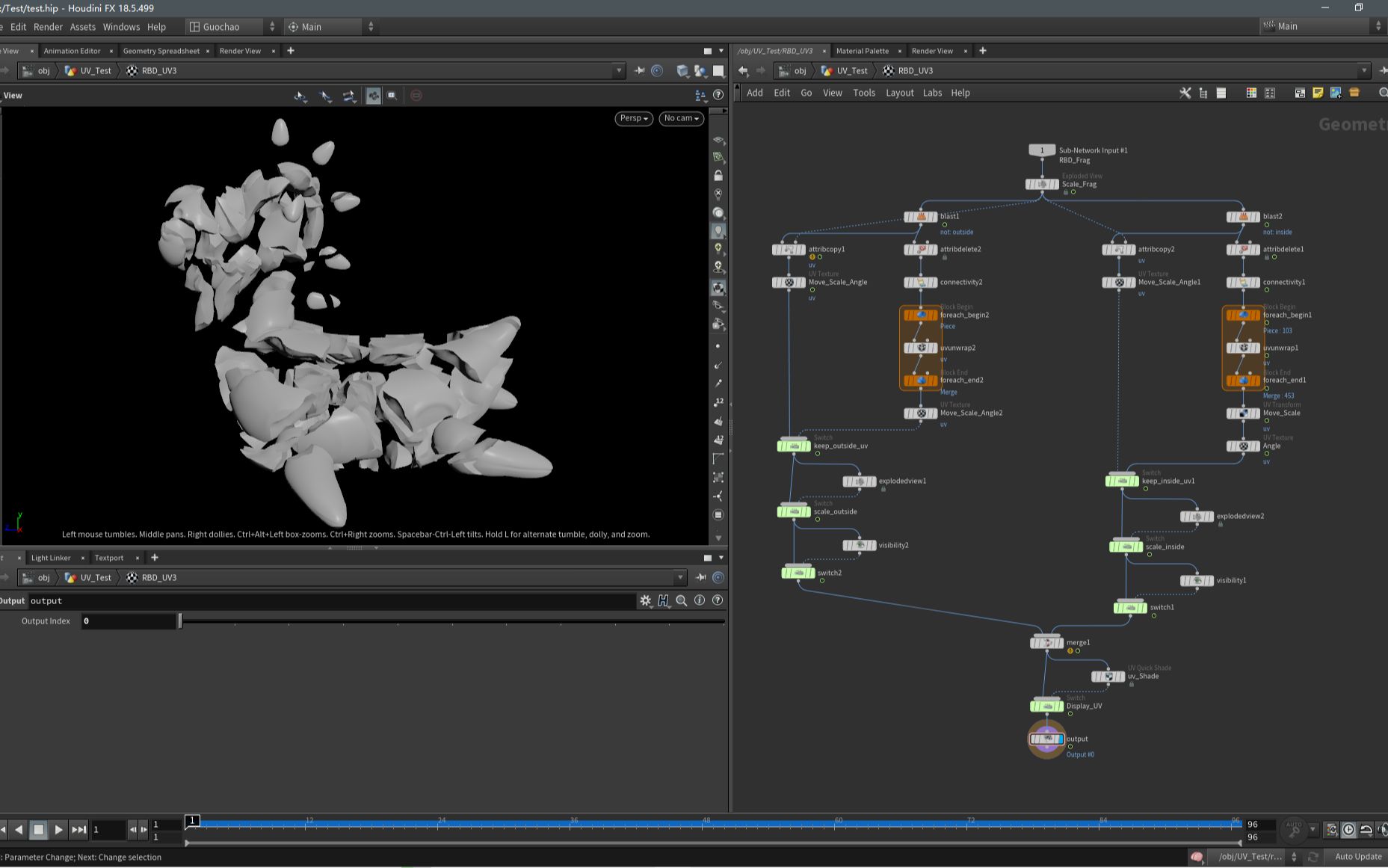 Houdin 破碎自动UV拆分工具 — 使用教程