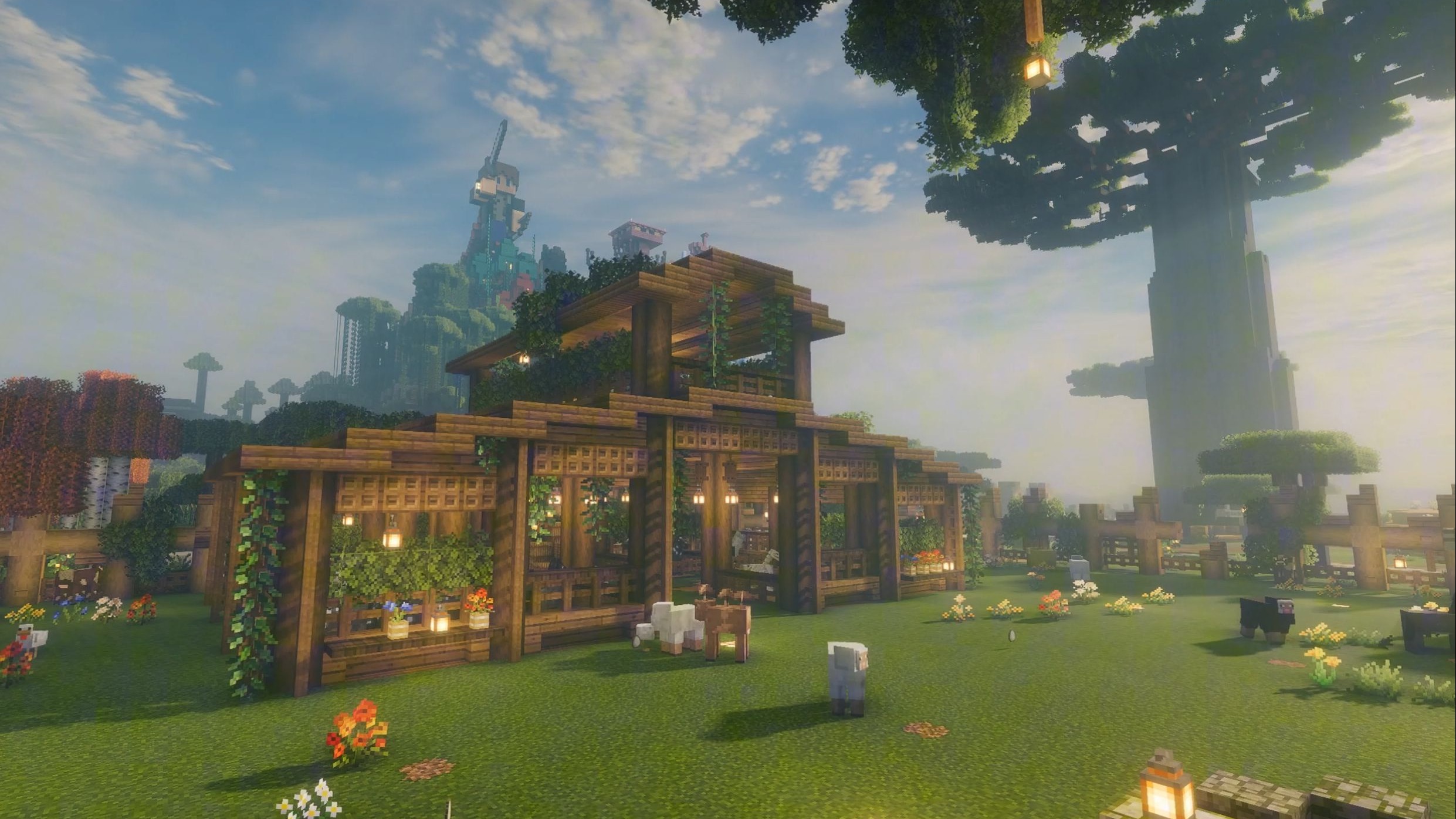 我的世界建筑教程:马厩_哔哩哔哩bilibili_我的世界