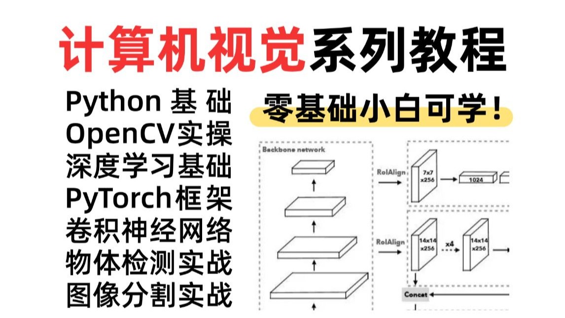 计算机视觉零基础入门全套教程!整整300集!涵盖Python编程、OpenCV...