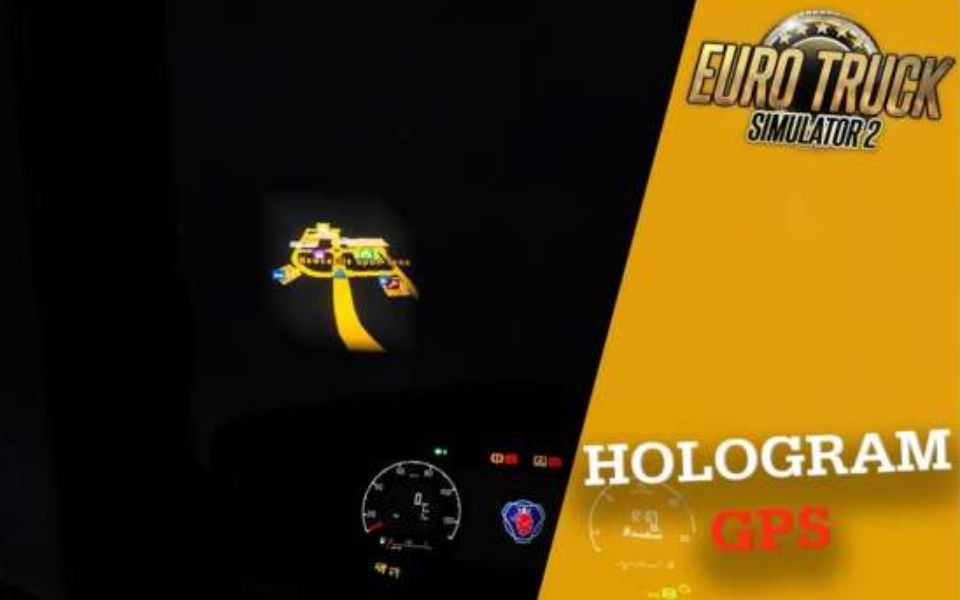 欧卡2Mod:抬头显示!全息GPS导航 Hologram GPS Display Mod For ...