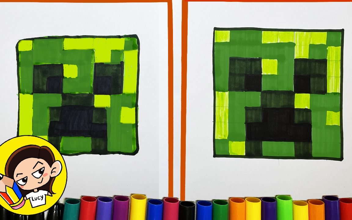 ...画我的世界里的苦力怕|How To Draw A Creeper Face|MINECRAFT|...