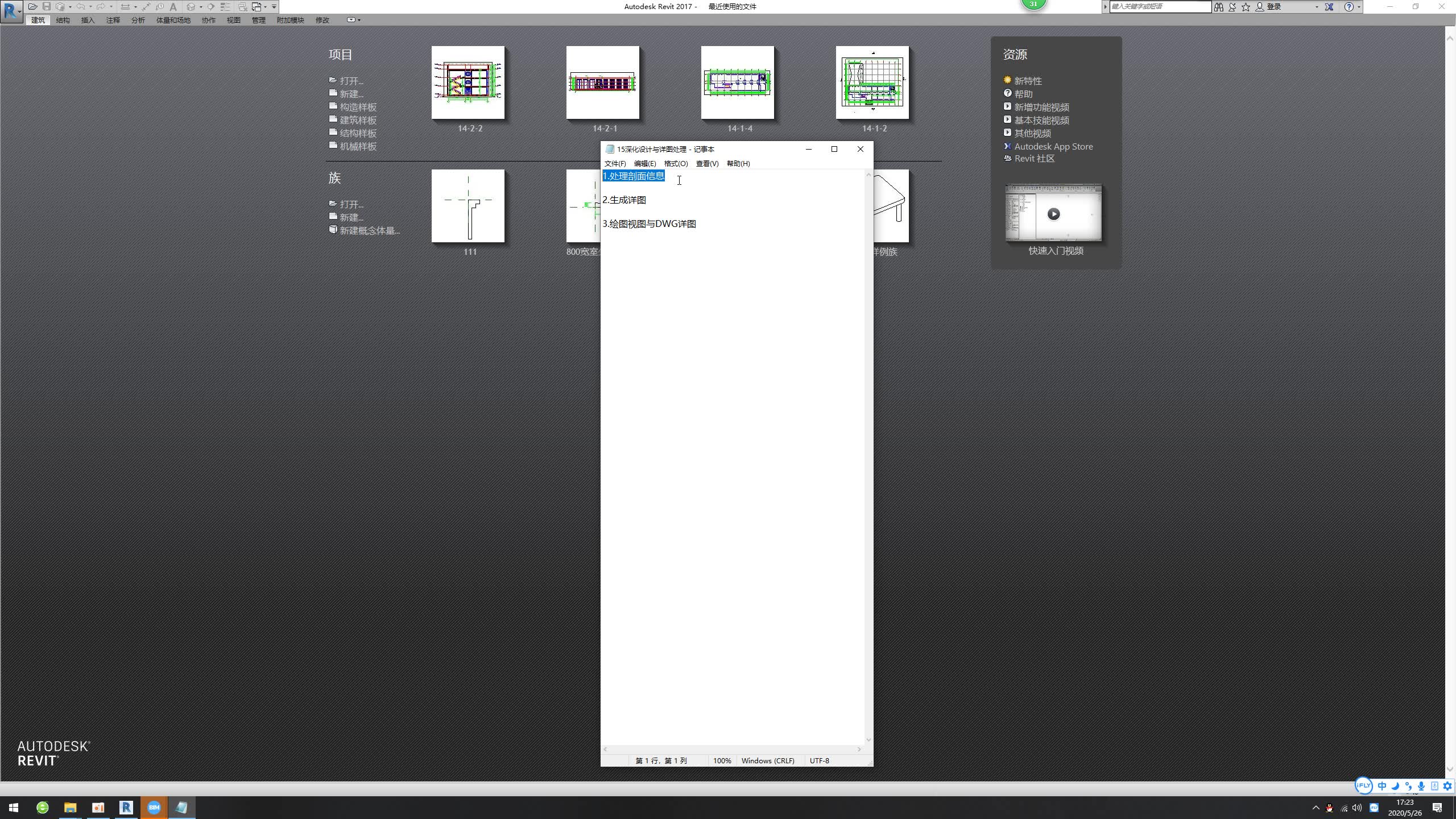 Revit 处理剖面信息