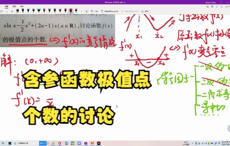 导数大题:利用导数研究函数零点与方程根》含参函数极值点个数的讨论