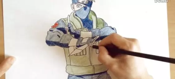 【达特光环】速画火影忍者卡卡西,Drawing Naruto Hatake Kakashi