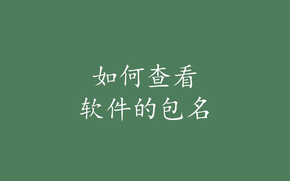 如何查看安卓软件的包名