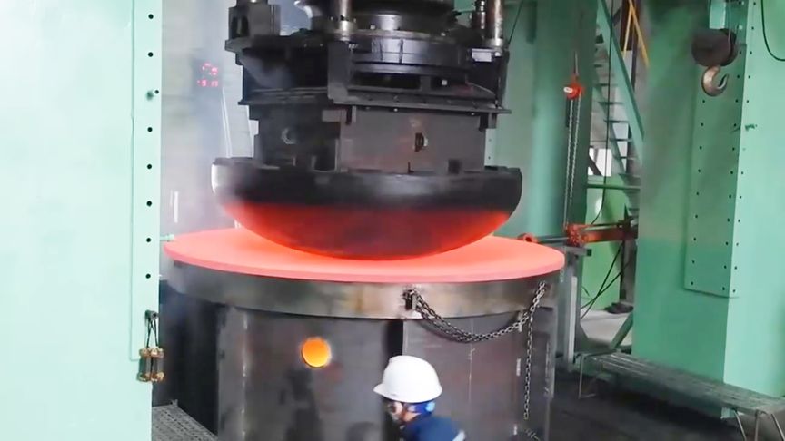 一个视频看懂热冲压成型,10公分厚的钢板直接压成一个碗