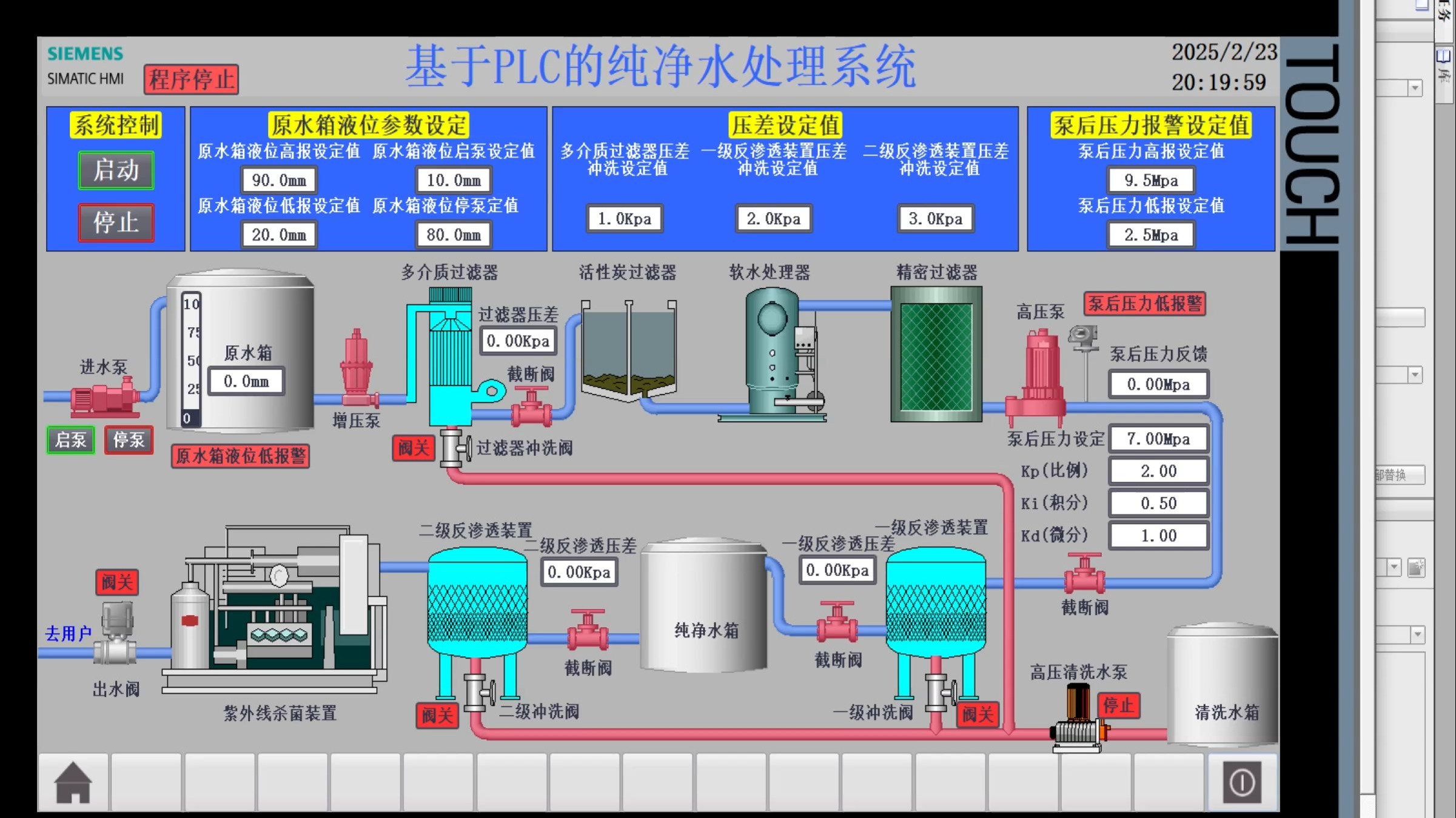 基于PLC的纯净水处理系统