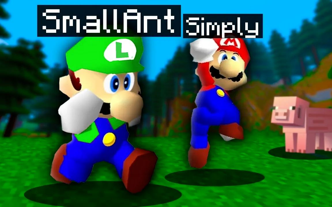...Ant合作在Minecraft里使用超级马里奥64的马里奥速通直播实况剪辑