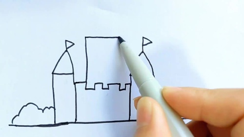 简单又好看的城堡简笔画,创意简笔画,儿童画,少儿创意美术