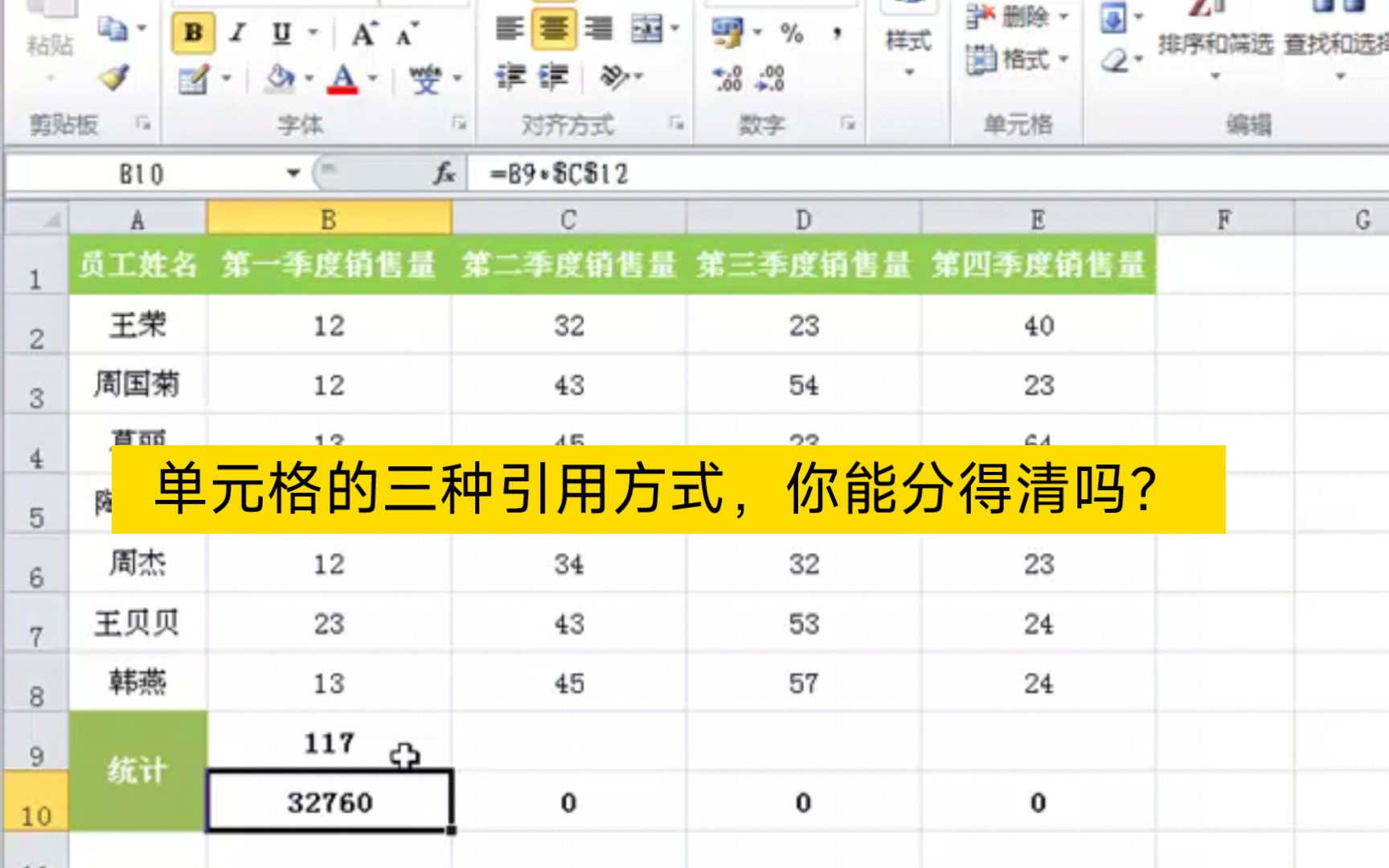 单元格的三种引用方式,你能分得清吗?