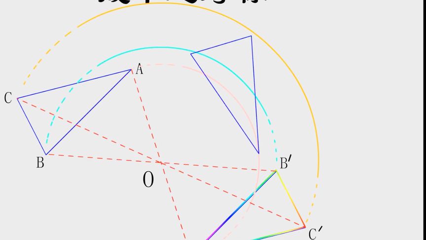 数学动画:图形成中心对称的演示动画
