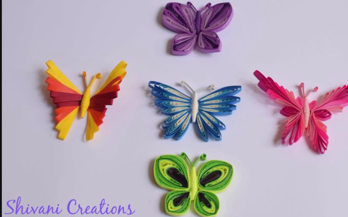 衍纸(Quilling)教程 5种简单易学的衍纸蝴蝶