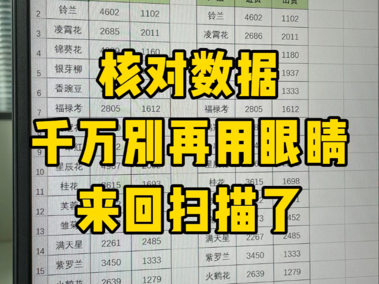 核对数据最快的3种方法