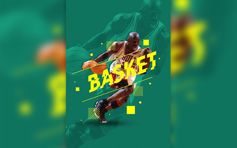 PS篮球运动海报创意设计